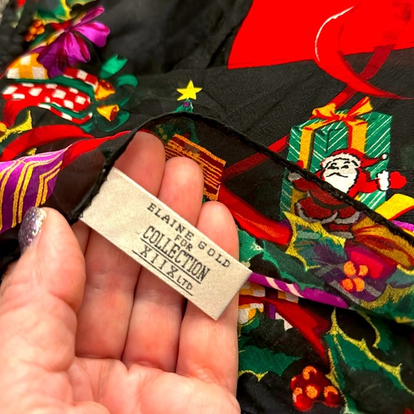 Elaine Gold | Accessories | Authentictic Silk 2x2 Christmas Scarf ...